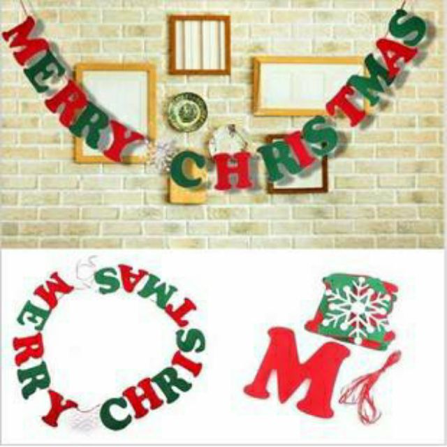QUALITY RED & GREEN MERRY CHRISTMAS BANNER [KL READY STOCK] | Shopee ...