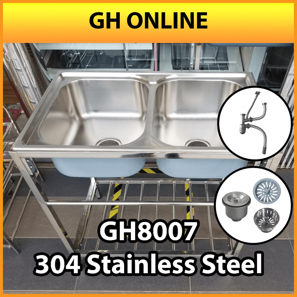 FREE STANDING SINK PORTABLE SINKI WITH 304 SUS STAND /SINKI KAKI SET ...