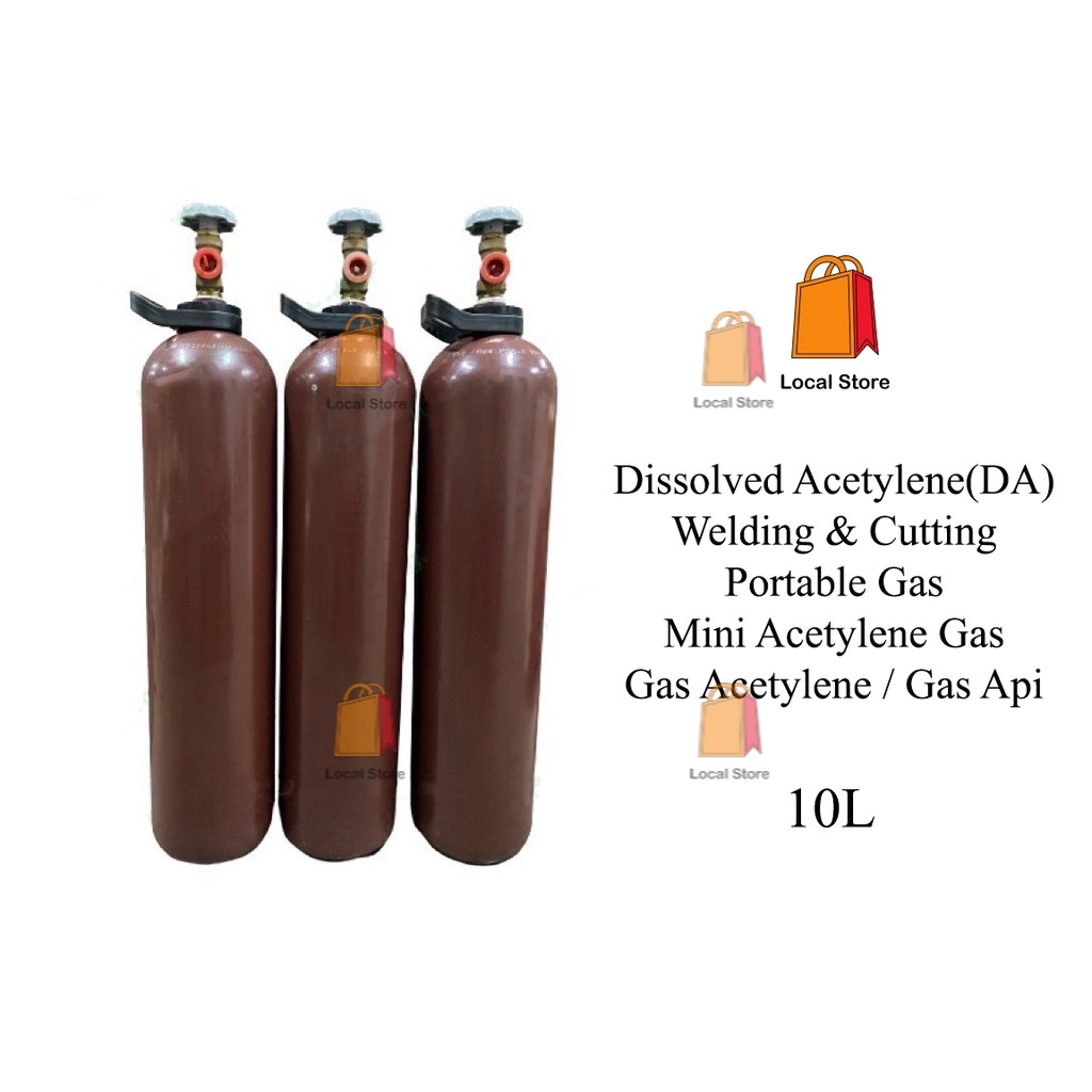 [ 1 UNIT ] Dissolved Acetylene(DA) 10L Welding & Cutting Portable Gas ...