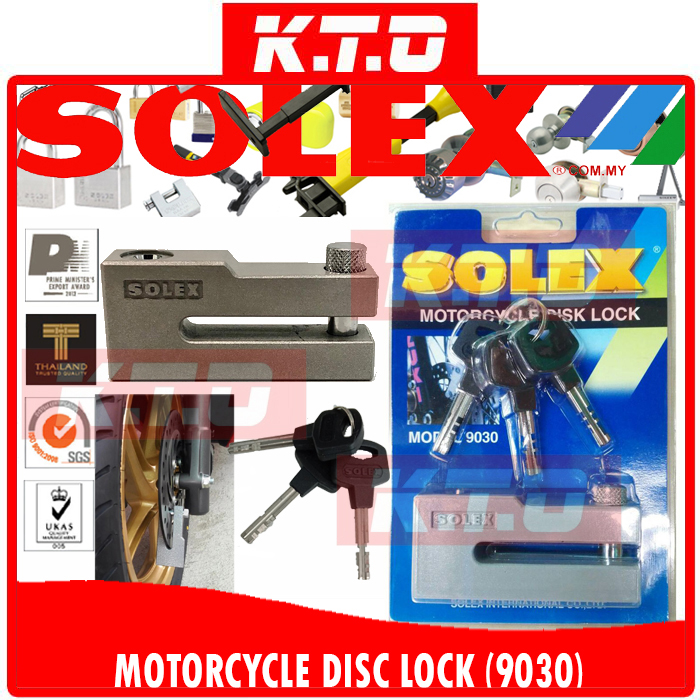 (MODEL: 9030) SOLEX HEAVY DUTY PREMIUM BRASS MOTORCYCLE DISC BRAKE LOCK ...