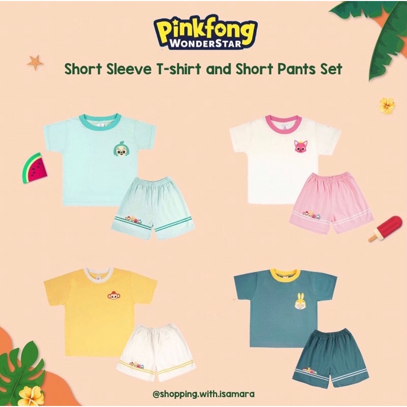 Pinkfong Wonderstar Short Sleeve T-shirt and Short Pants Set/Hogi Jeni ...