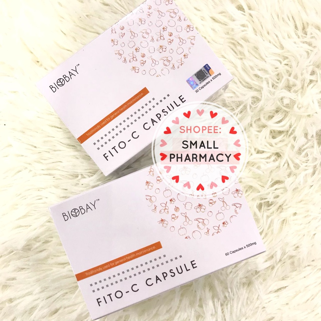 [+ FREEGIFT] BIOBAY Fito-C 500 mg 30s / 60s 100% Natural Vitamin C - Acerola Cherry+Rosehip+Camu ...