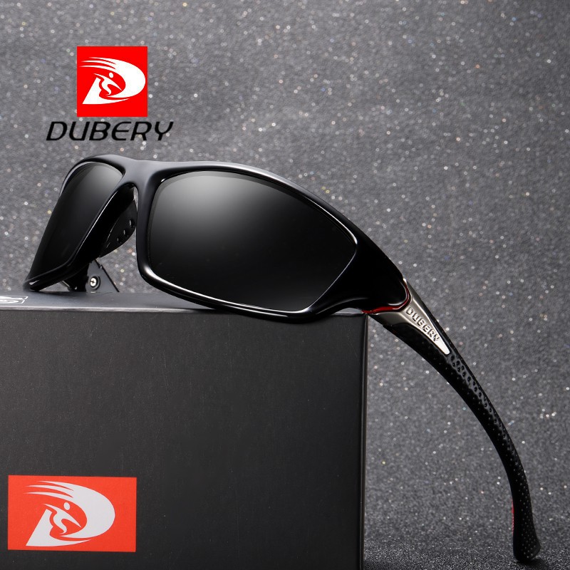 Dubery Brand Design Polarized Sunglasses Men Square Mirror Male Driver