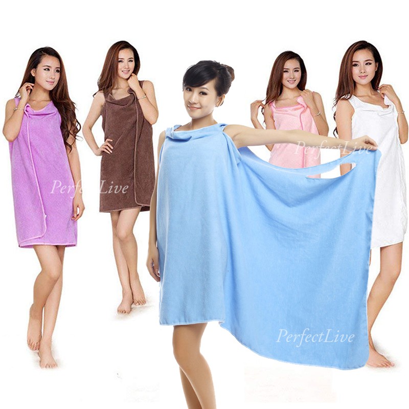 Perfect Magic Towel Wearable Microfiber Shower Bath Robe Dress Tuala Mandi | Shopee Malaysia
