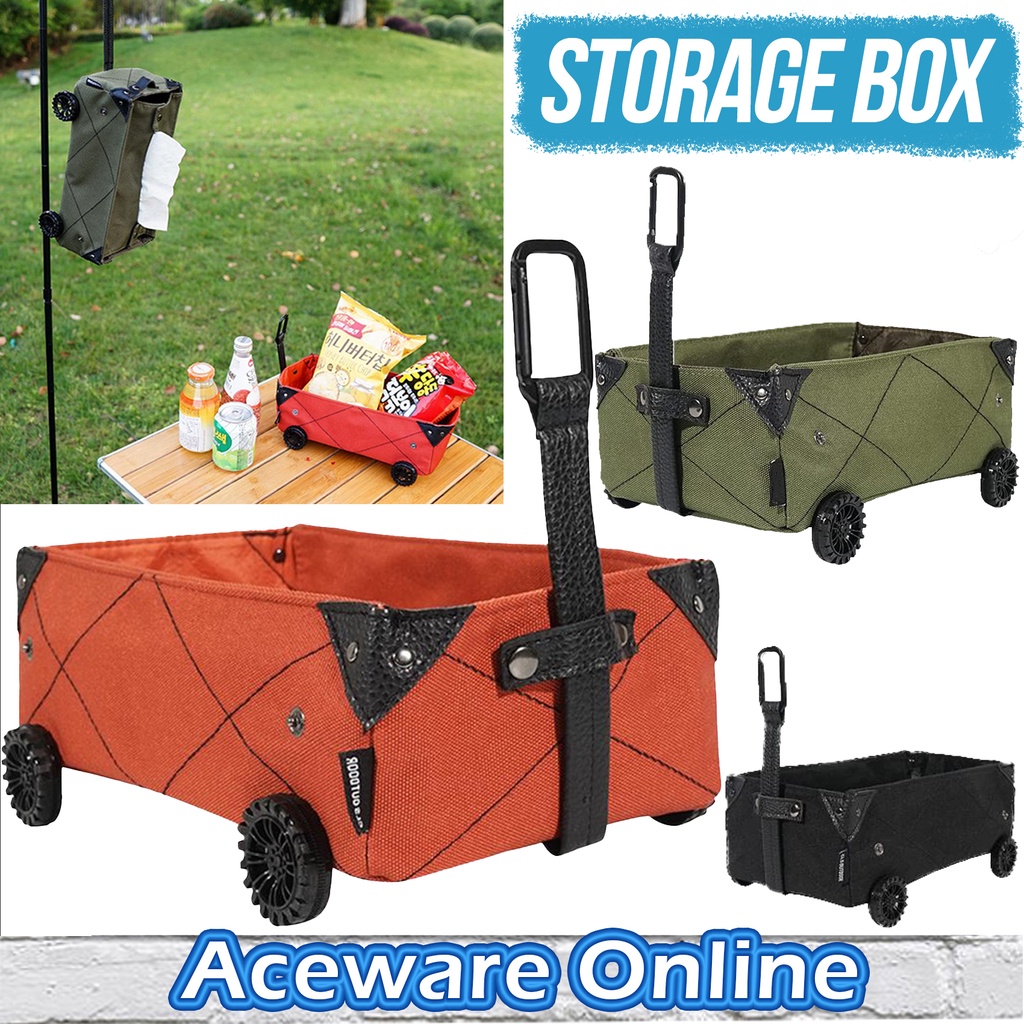 CLS Outdoor Tissue Folding Trolley Tissue Box Cart Storage Camping Cart ...