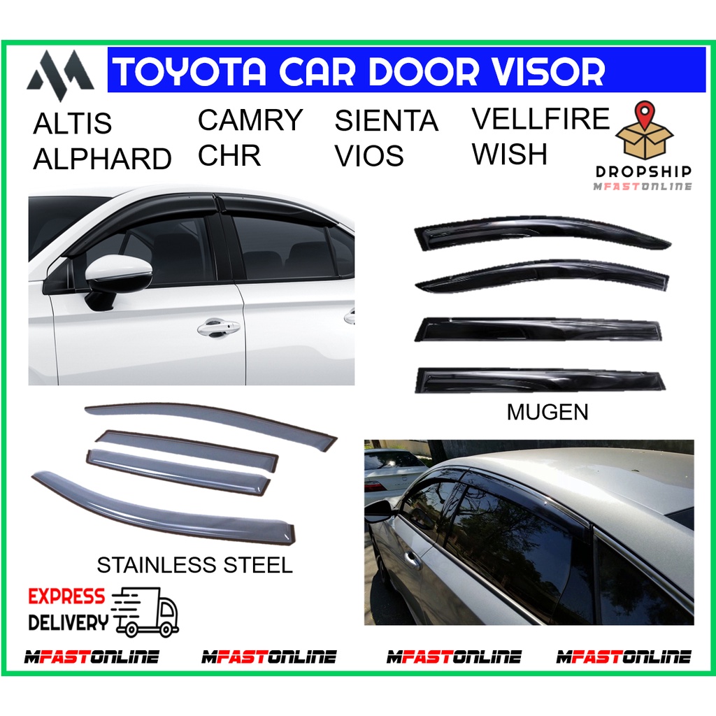 TOYOTA Car Stainless Steel, Mugen Door Visor Air Press Window Altis ...