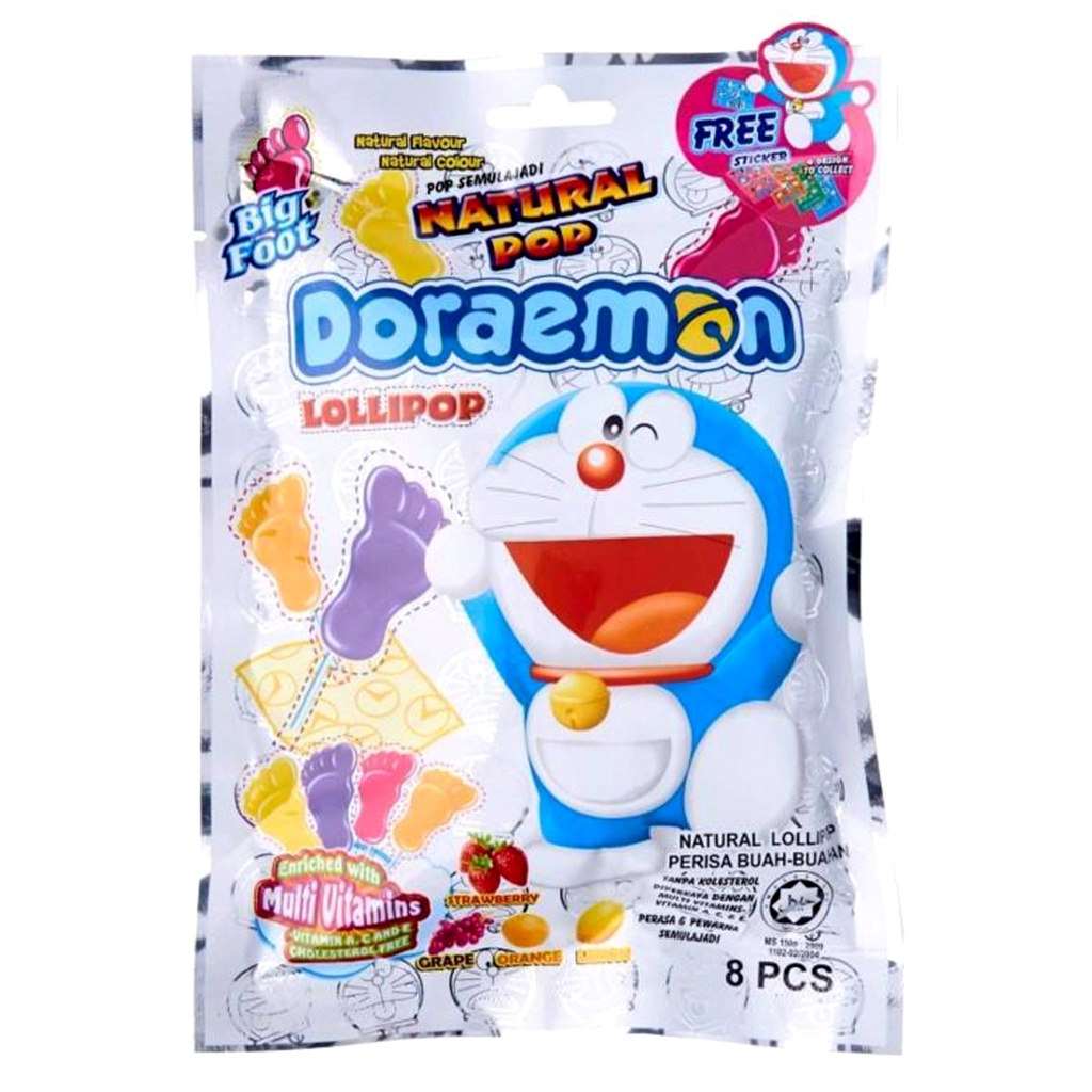 (EXP: 06/2026) Big Foot Doraemon Lollipop Natural Pop With Multi ...