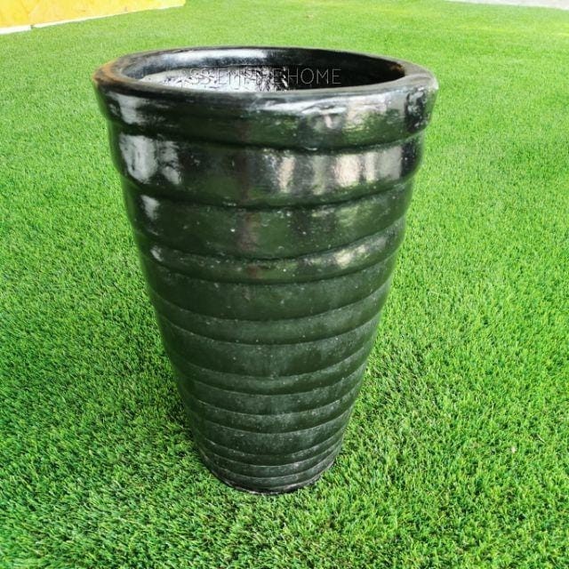 REX FP11 Gloss Fibreglass Round Circular Flower Pot Pasu Bunga Garden ...