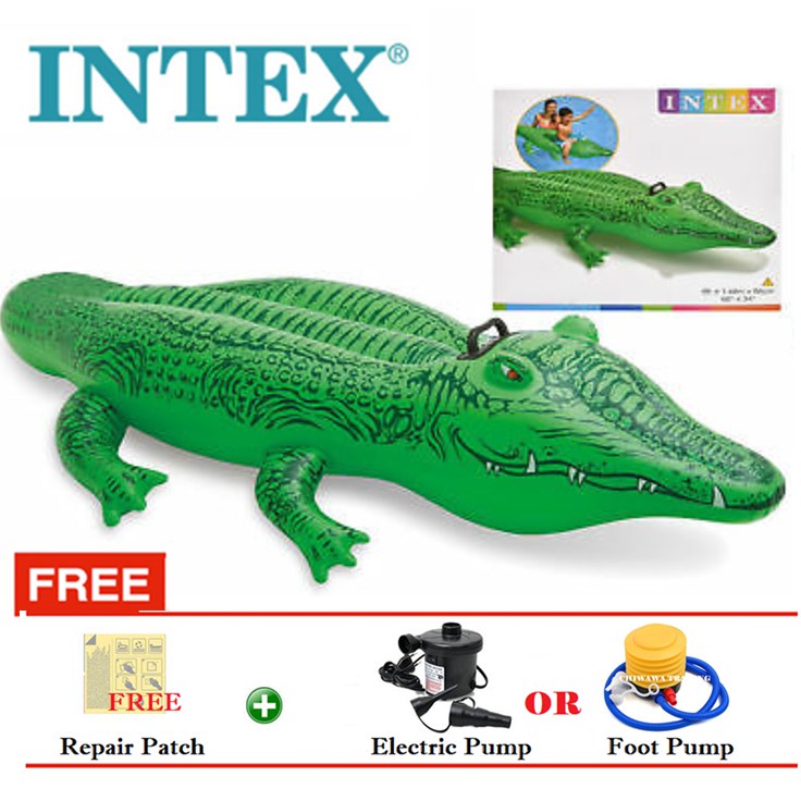 PROMOTION 58546 INTEX Inflatable Crocodile Raft Lifebuoy Aid Float Boat ...