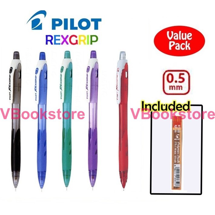 [ READY STOCK ] MECHANICAL PENCIL PILOT REXGRIP WITH LEAD 0.5mm SUPER ...