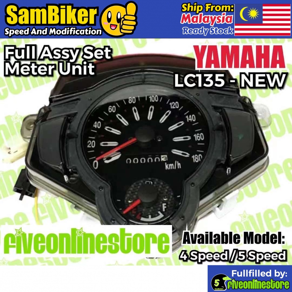 Yamaha LC135 4 SPEED / 5 SPEED Speedometer Meter Assy LC135 V2 V3 V4 V5 V6 V7 V8 4S 5S Speedo ...