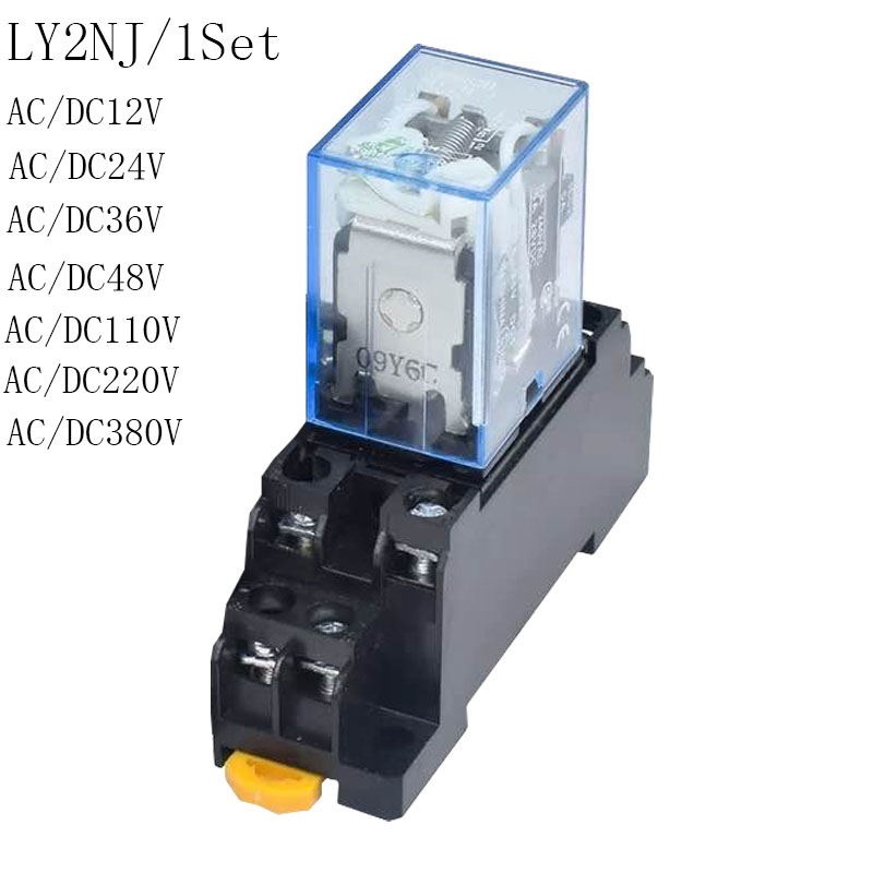 1Pc LY2NJ HH62P HHC68A-2Z Electronic Electromagnetic Relay 10A 8PIN Coil DPDT With Socket AC ...