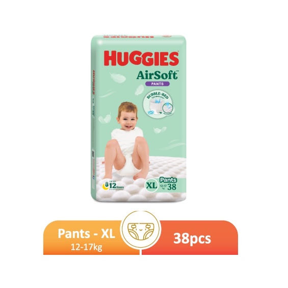 Huggies Ultra Natural Air Soft Pants -XL 38 pcs (12-17KG) | Shopee Malaysia