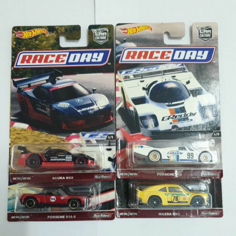 Hotwheels Race Day Porsche 962 GReddy Porsche 914-6 Acura NSX Advan ...