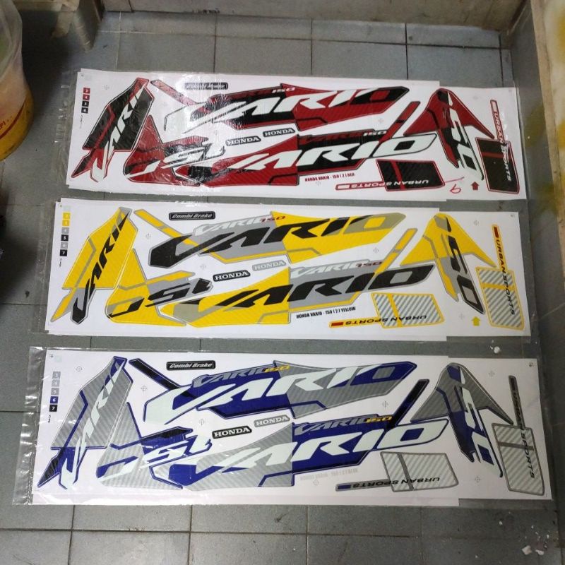 Stiker sticker body stripe cover set (2) honda vario150 vario 150 ...