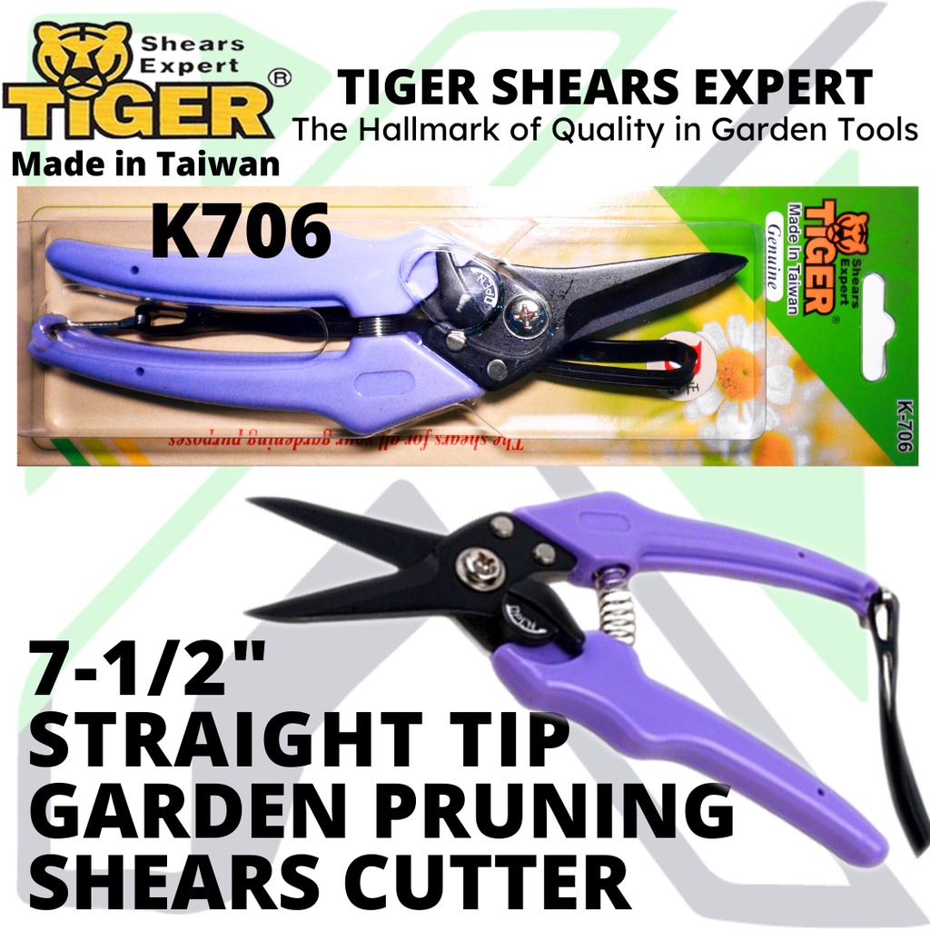 【TIGER】Straight Tip Garden Pruning Shears Cutter Scissors ️ [Gunting ...