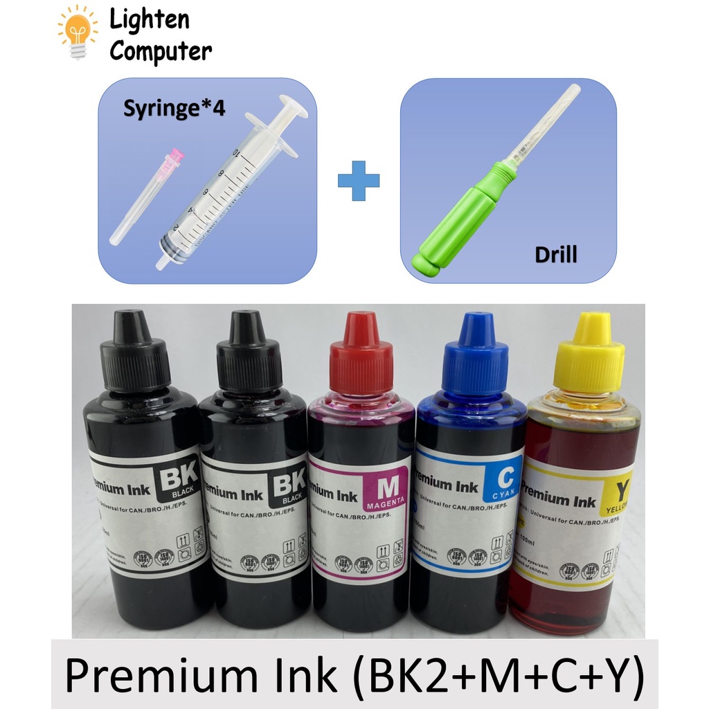Refill Ink 100ML for Canon / HP/ Epson / Brother Inkjet Printer | DIY ...