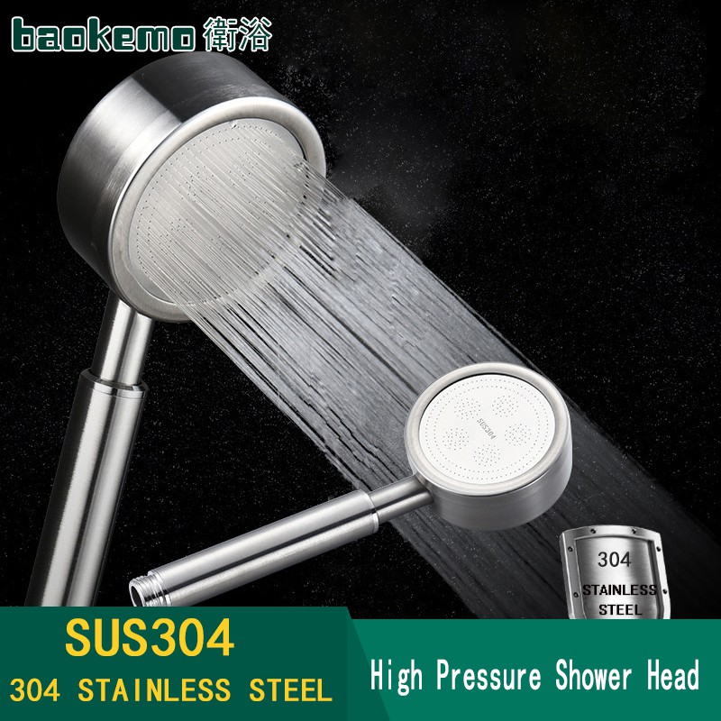 SUS 304 Stainless Steel High Pressure Bathroom Round Handheld Rain ...