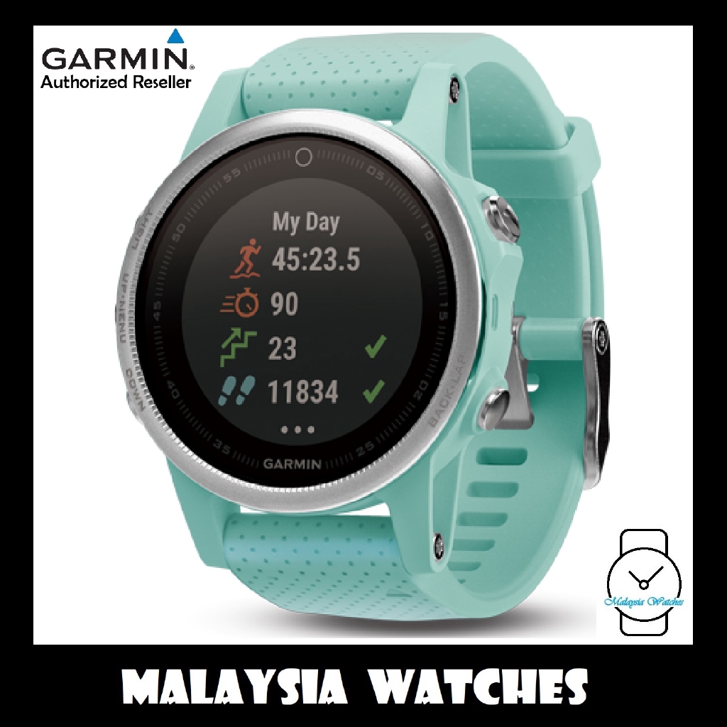 (OFFICIAL WARRANTY) Garmin Fenix 5S Frost Blue Sapphire GPS Watch with ...