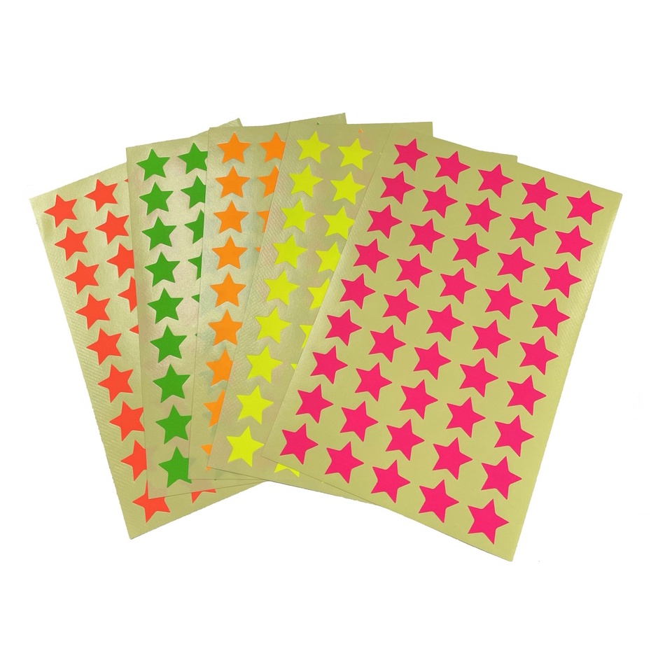 [1 sheet] Color star sticker / Bintang stiker / Star label | Shopee ...