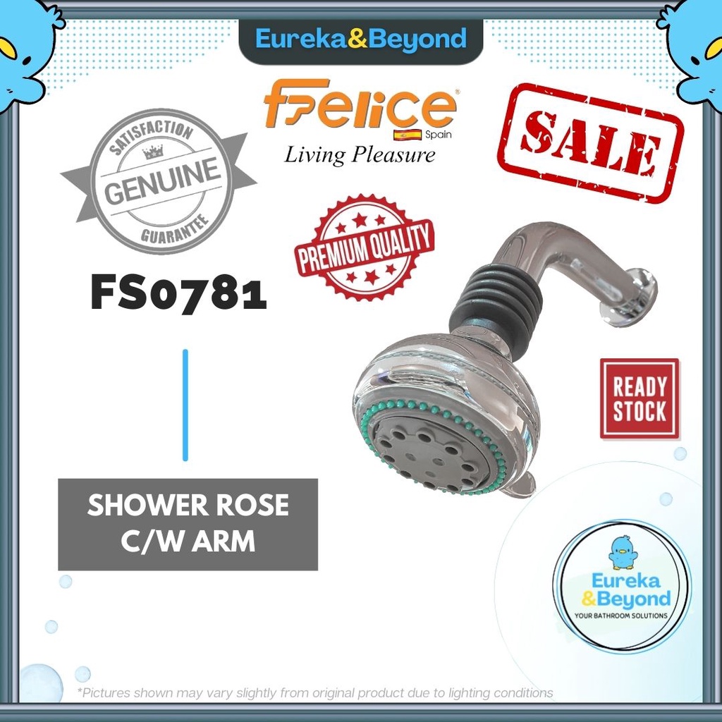 𝗦𝗛𝗢𝗪𝗘𝗥 𝗥𝗢𝗦𝗘 - FELICE Bathroom Adjustable Shower Rose Head c/w Brass ...