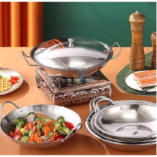 9 inch Stainless Steel Mini Wok With Welding handle/ kuali kecil ...