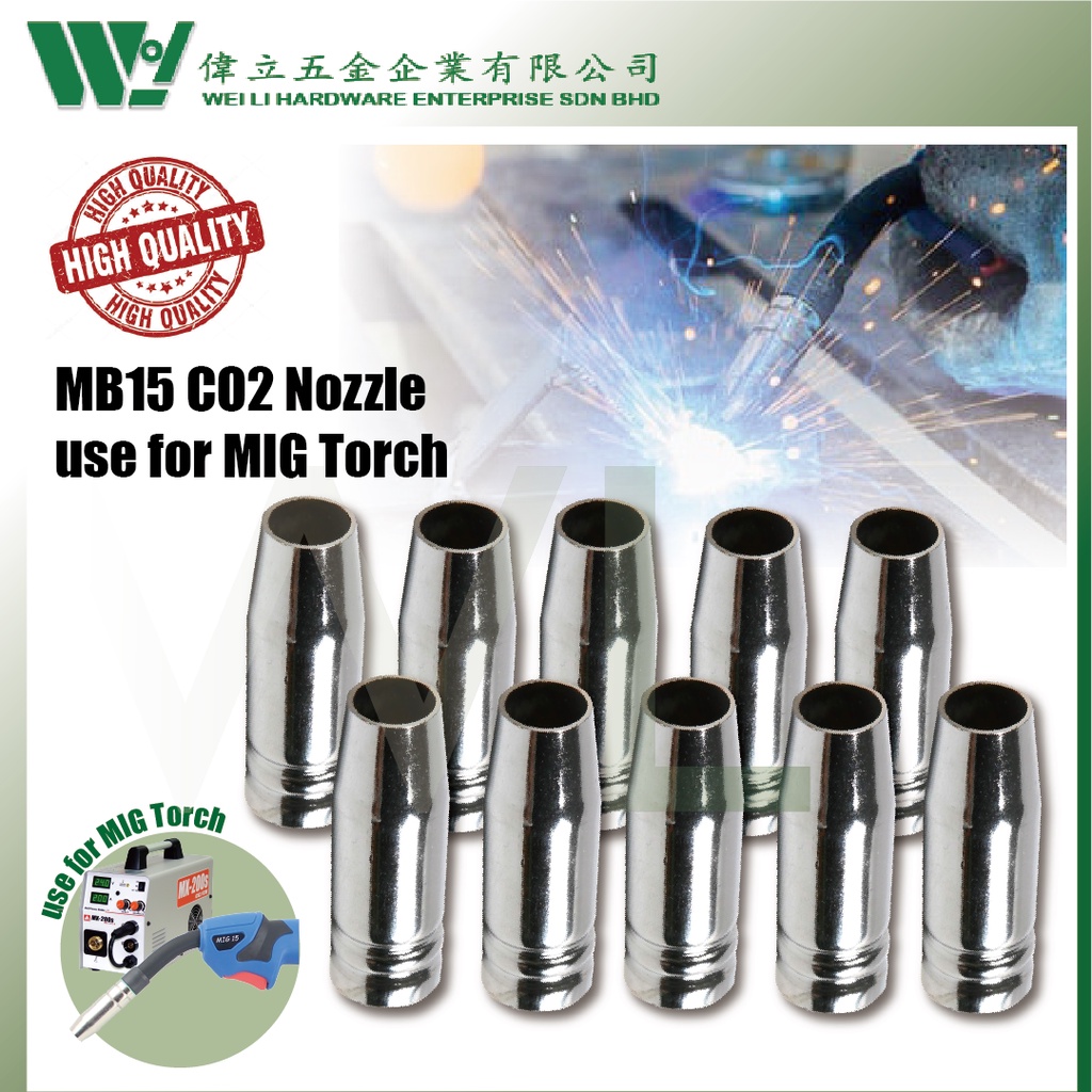 MB15 CO2 Nozzle for MIG Welding Torch / kepala mig torch welding ...