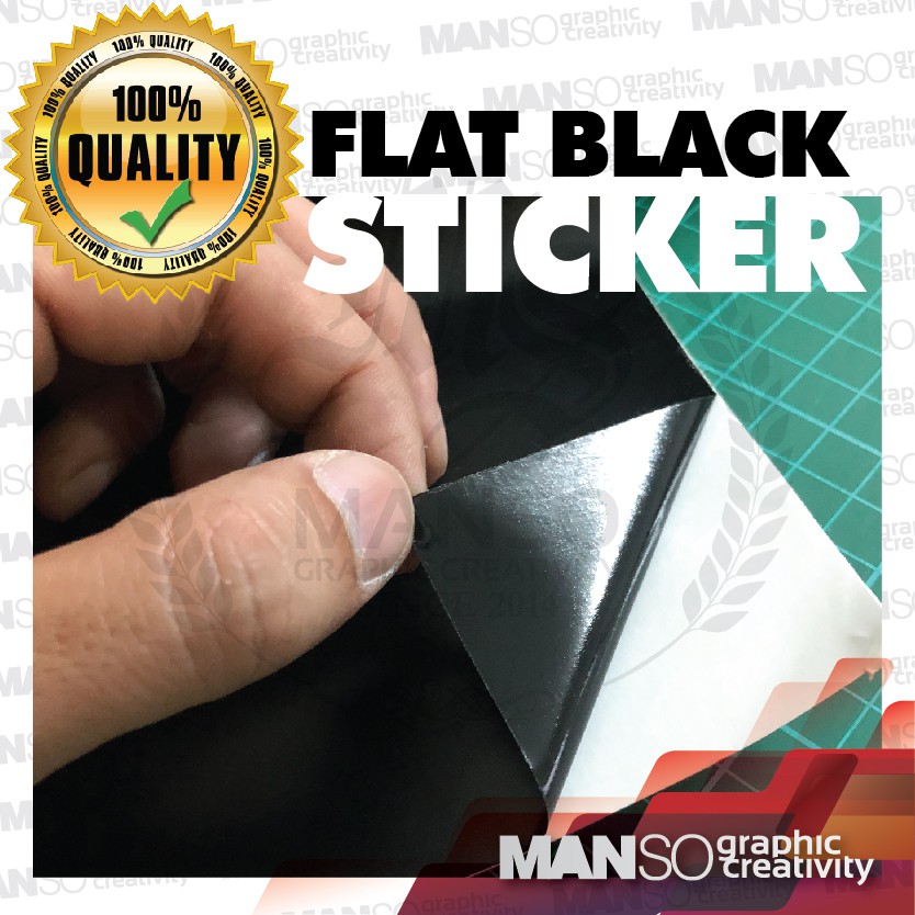 Flat Matte Black Car Sticker Vinyl Wrap Car Body Sticker Decal | Shopee ...