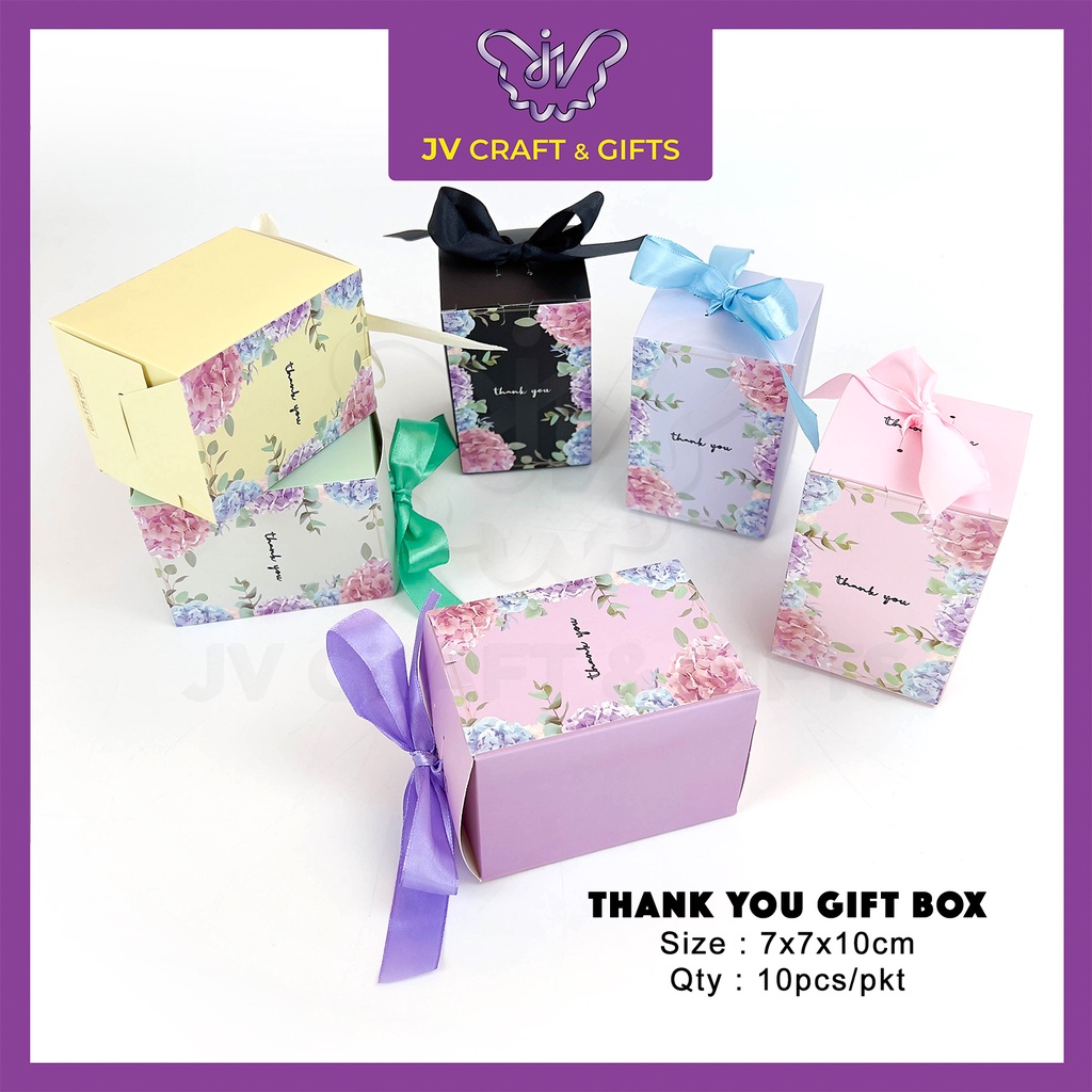 10Pcs Doorgift Box With Ribbon | Kotak Goodies Kahwin Sanding | Wedding ...