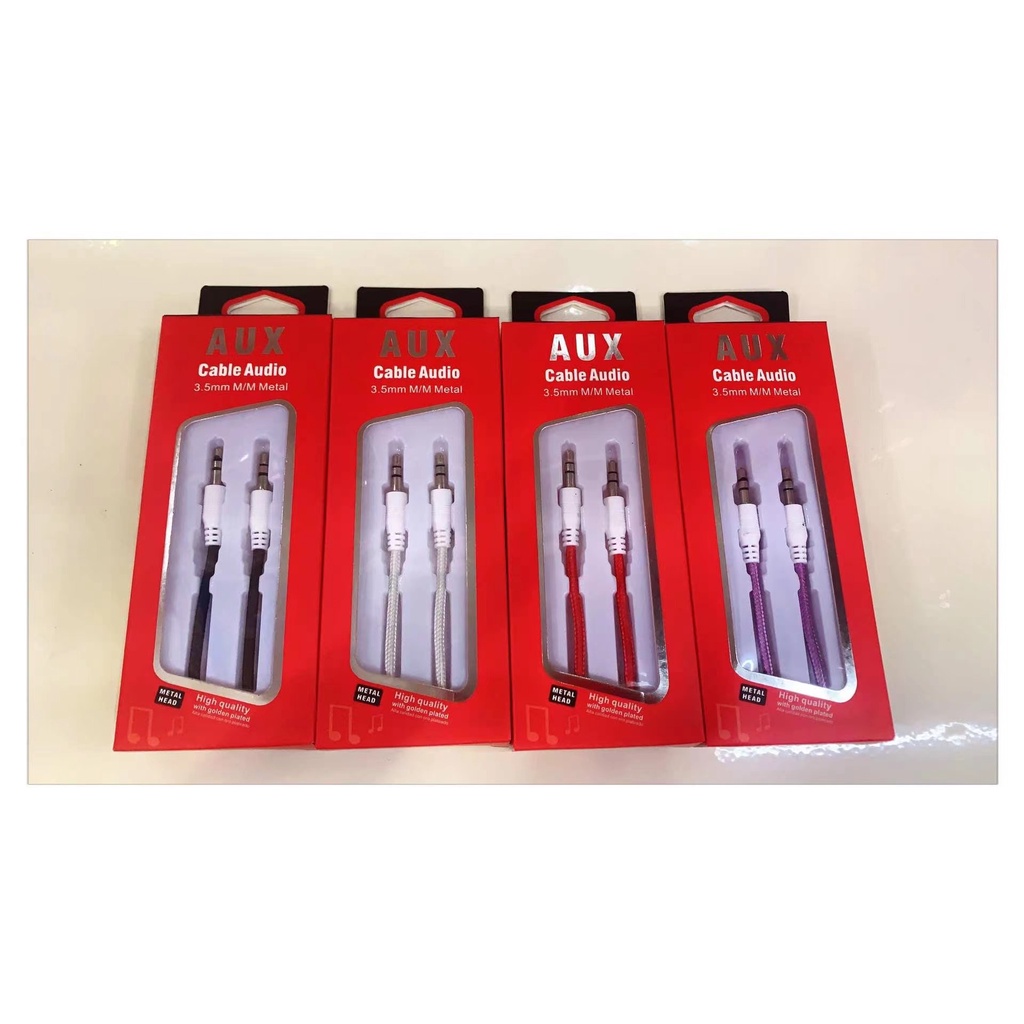 Ready Stock Cable AUX Nylon Pure Copper Wire 3.5mm Aux Audio Male to ...