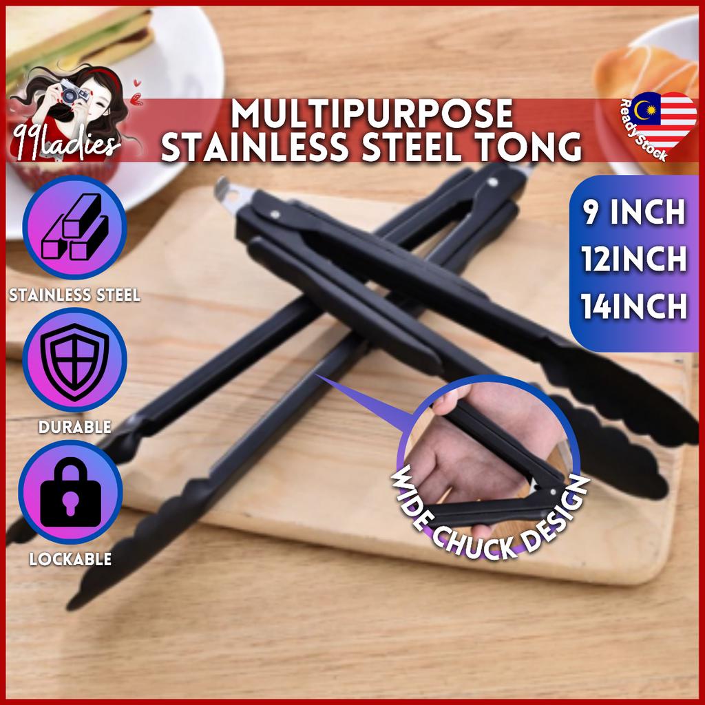 BBQ Grilling Tong Salad Bread Serving Tong Clip Non-Stick Kitchen ...
