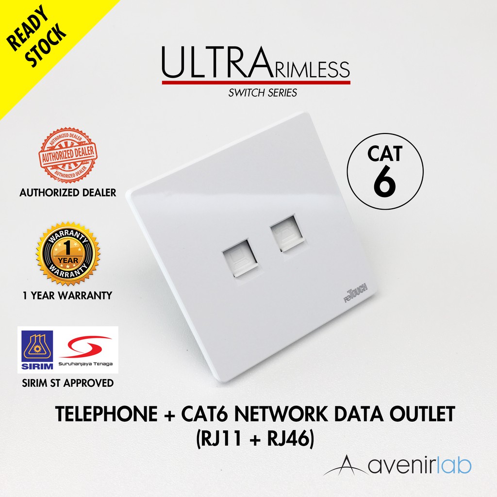 [WHITE] reTouch Ultra Rimless Switch 20A/45A 1/2Way Aircond Heater 13A ...