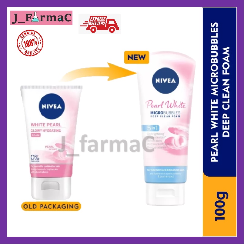 Nivea Pearl White Microbubbles Deep Clean Foam 100g | Shopee Malaysia