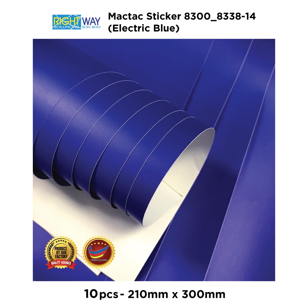 STICKER MACTAC STICKER 8300_8338-14 | ELECTRIC BLUE COLOUR | 10PCS ...