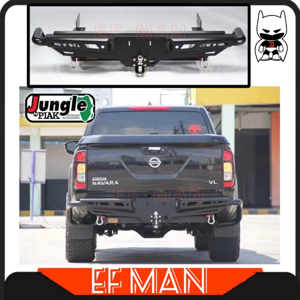 4x 4WD JUNGLE REAR BULL BAR WITH NOMBOR PLATE LED LAMP LIGHT HOOK HILUX ...