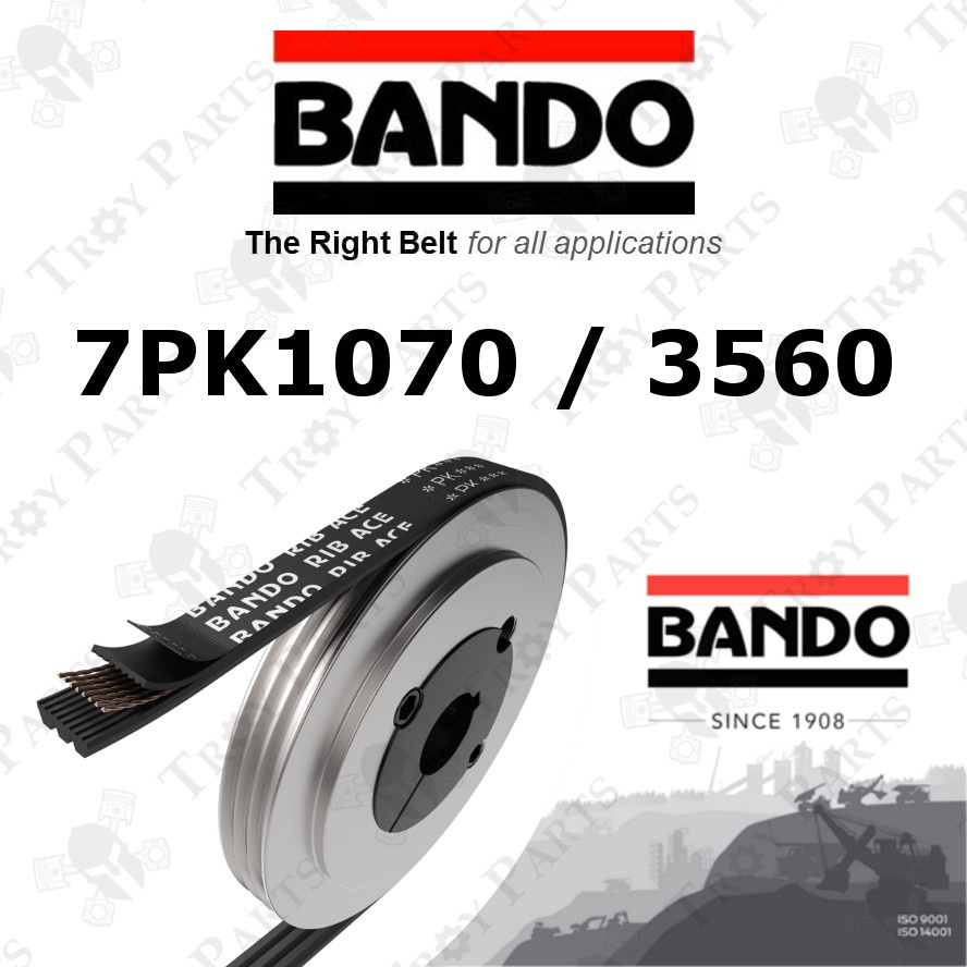 Original Bando Ribstar Rib Serpentine Fan Belt 7PK1070 / 3560 for Isuzu ...