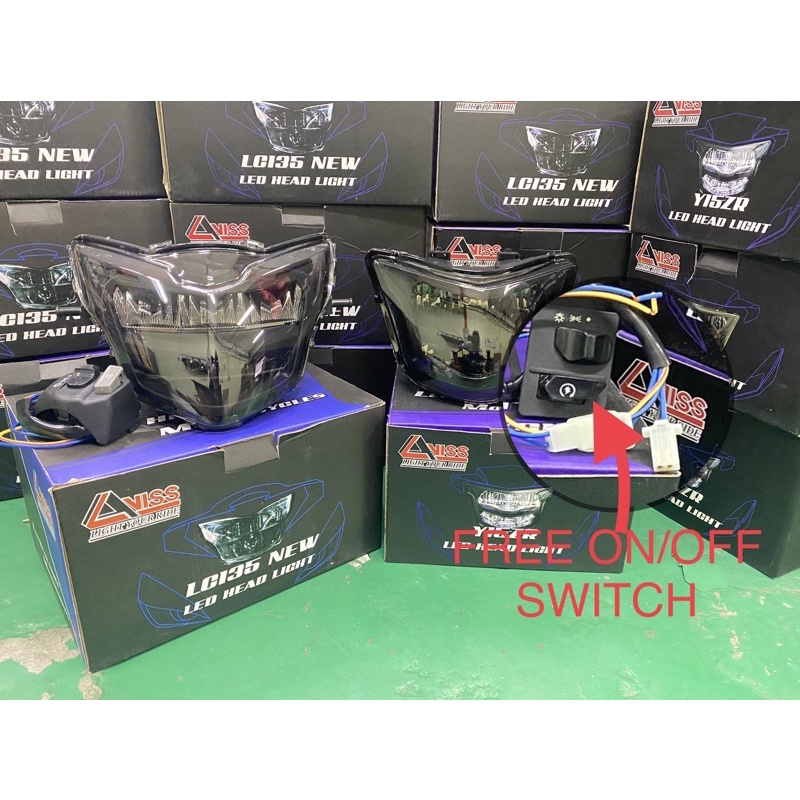 HEAD LAMP LED VISS ZHIPAT DESIGN LC135 V2 V3 V4 V5 V6 Y15ZR V1 WITH ...