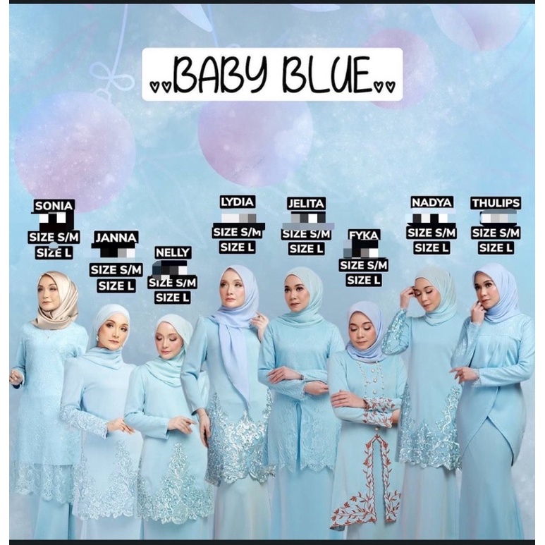 BAJU RAYA BAWAH RM100💙TEMA BABY BLUE💙 | Shopee Malaysia