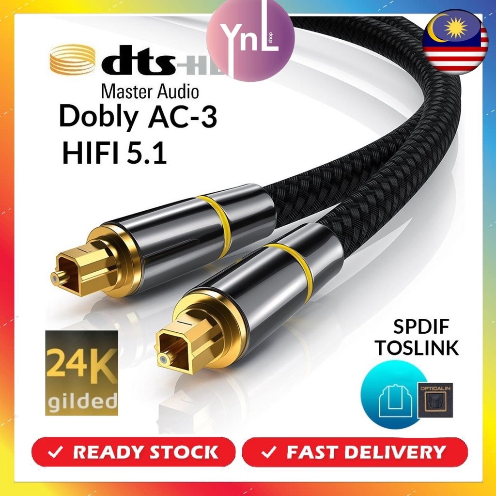 SPDIF Digital Toslink Audio Cable Optical Fiber 5.1 Channel 7.1 ...