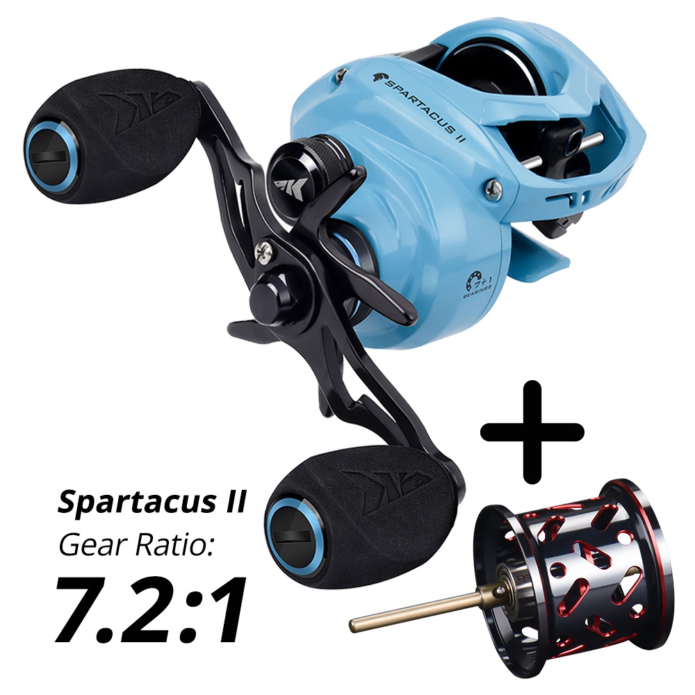KastKing Spartacus II Ultra Smooth Baitcasting Reel 7+1 Ball Bearings 7.2:1 High Speed Gear ...