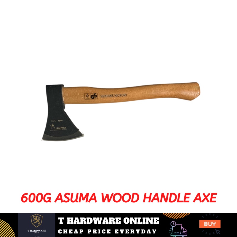 [100% ORIGINAL] ASUMA / DOCKER HEAVY DUTY WOOD HANDLE AXE 600G (MADE IN ...