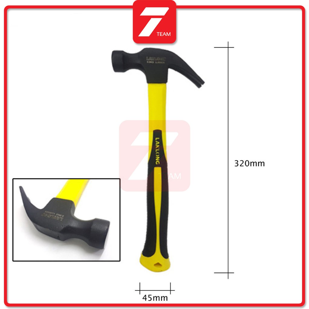 LANLONG HEAVY DUTY YELLOW FIBER CLAW HAMMER 27MM | Shopee Malaysia