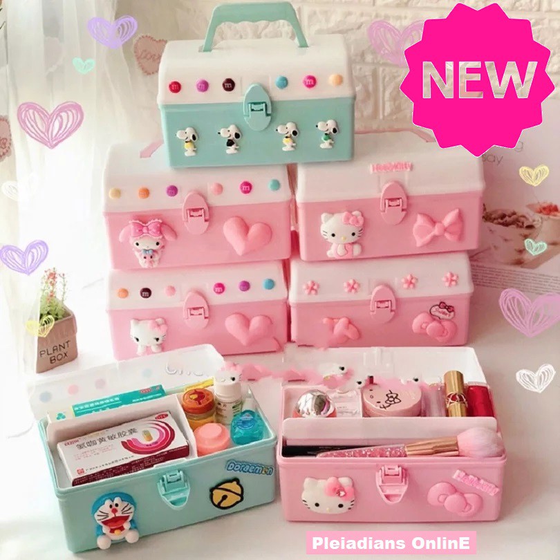 HOMIEE Hello Kitty Plastic Container Storage Gift Toy Box Jewelry ...