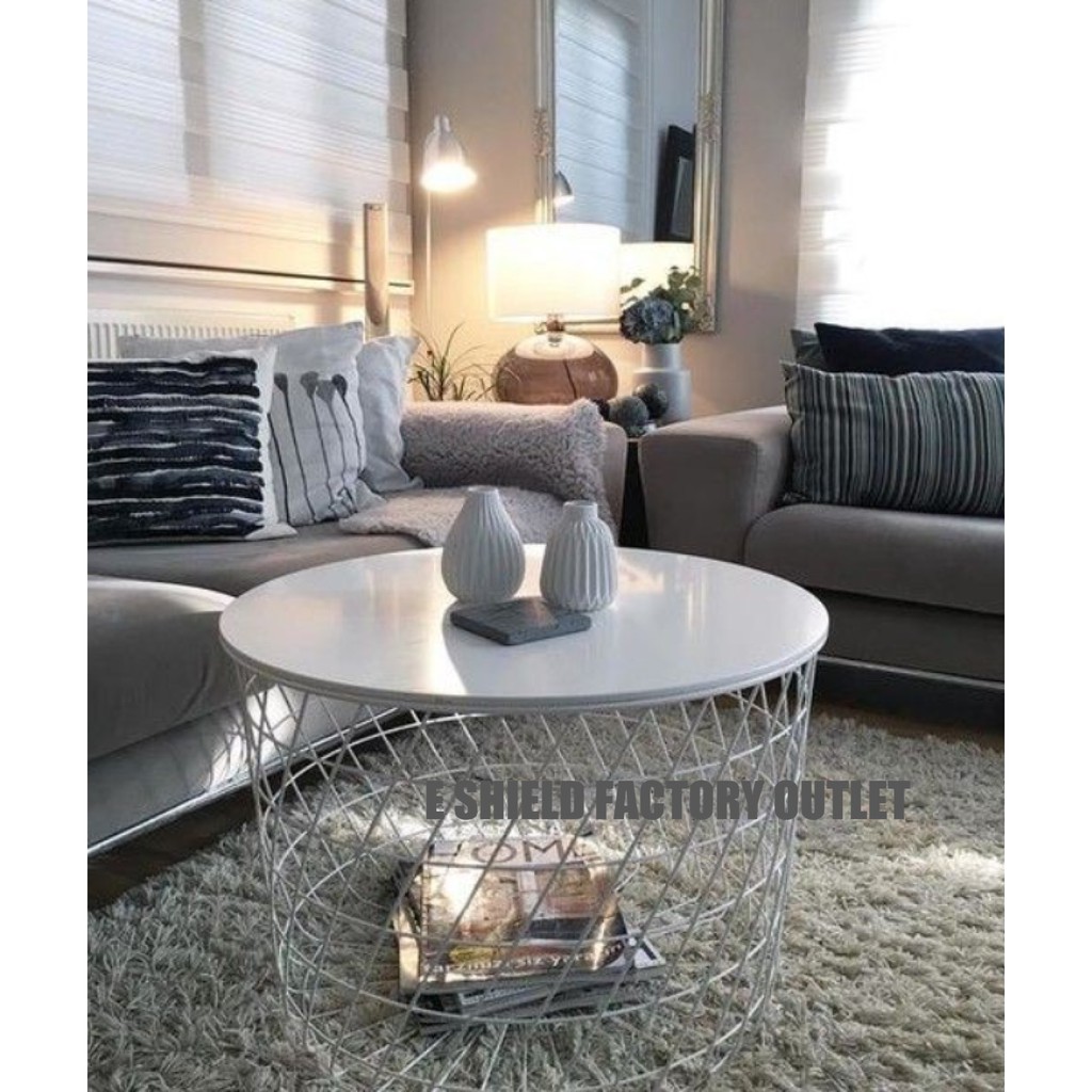 Metal Wire Storage Table Coffee Table / Side Table /Meja Simpan Barang ...