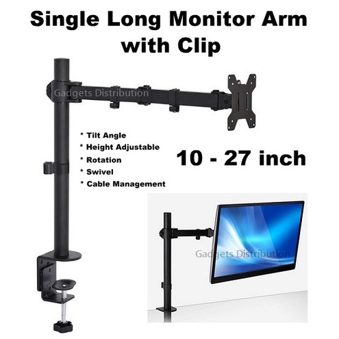 SM M051 10 - 32 inch Single Computer Long Monitor Arm TV Mount Arm ...