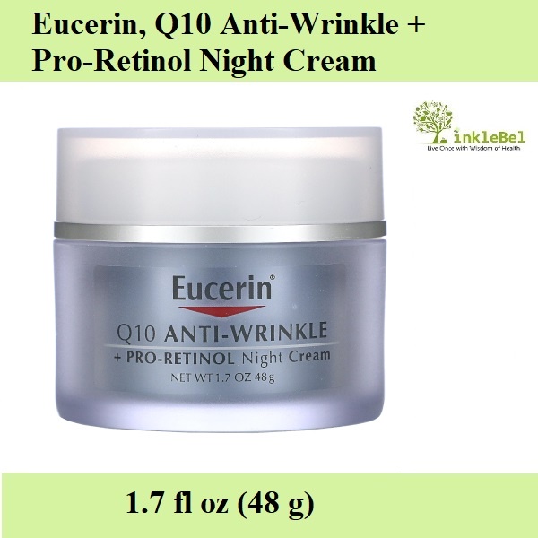 Eucerin, Q10 Anti-Wrinkle + Pro-Retinol Night Cream, 1.7 fl oz (48 g ...