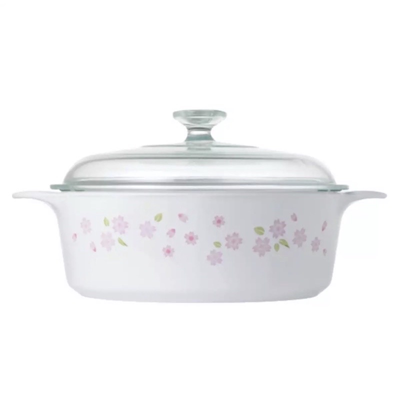 Original🔥 CORNING WARE 3.25LITER ROUND With GLASS COVER (Sakura ...