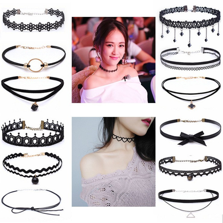 💕women Black Velvet Choker Necklace Girl Lace Choker Shopee Malaysia
