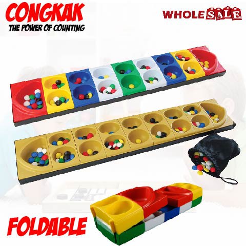 SPM GAMES Foldable Congkak Board With Marbles 16 Holes | Shopee Malaysia