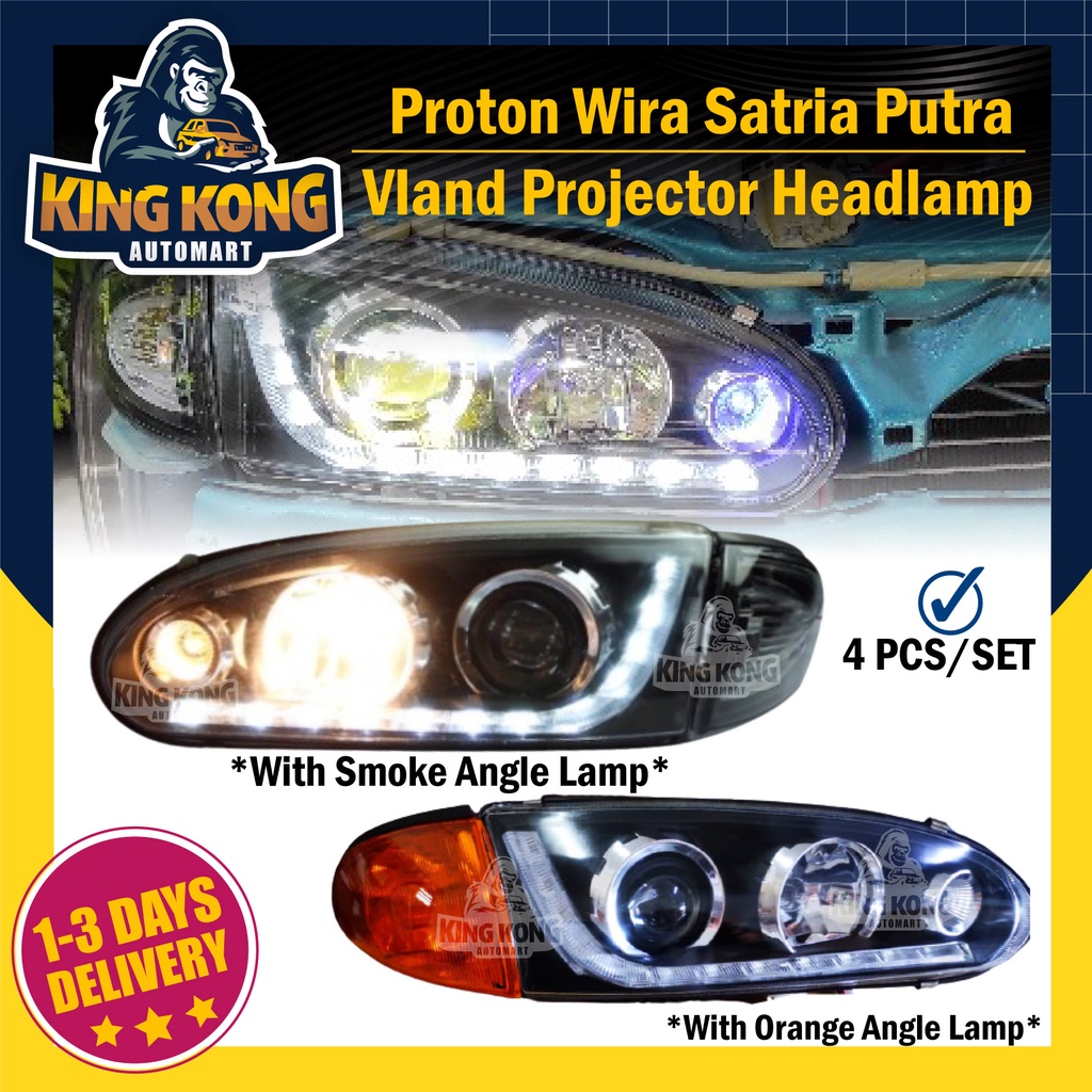 Vland Proton Wira Satria Projector Glass Headlamp head light lampu ...